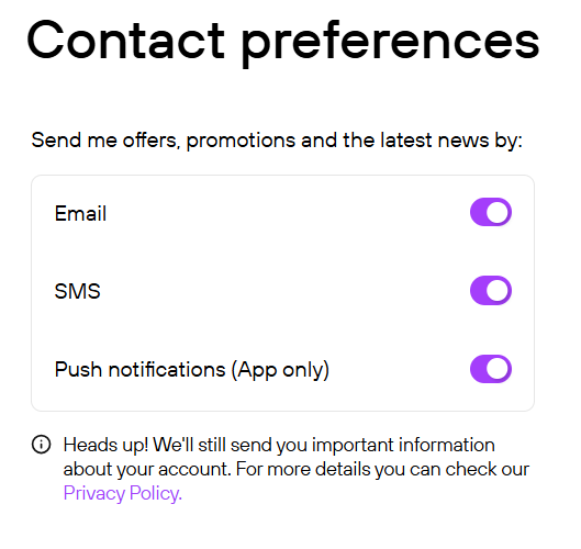 How do I change my marketing contact preferences? – Frasers Plus